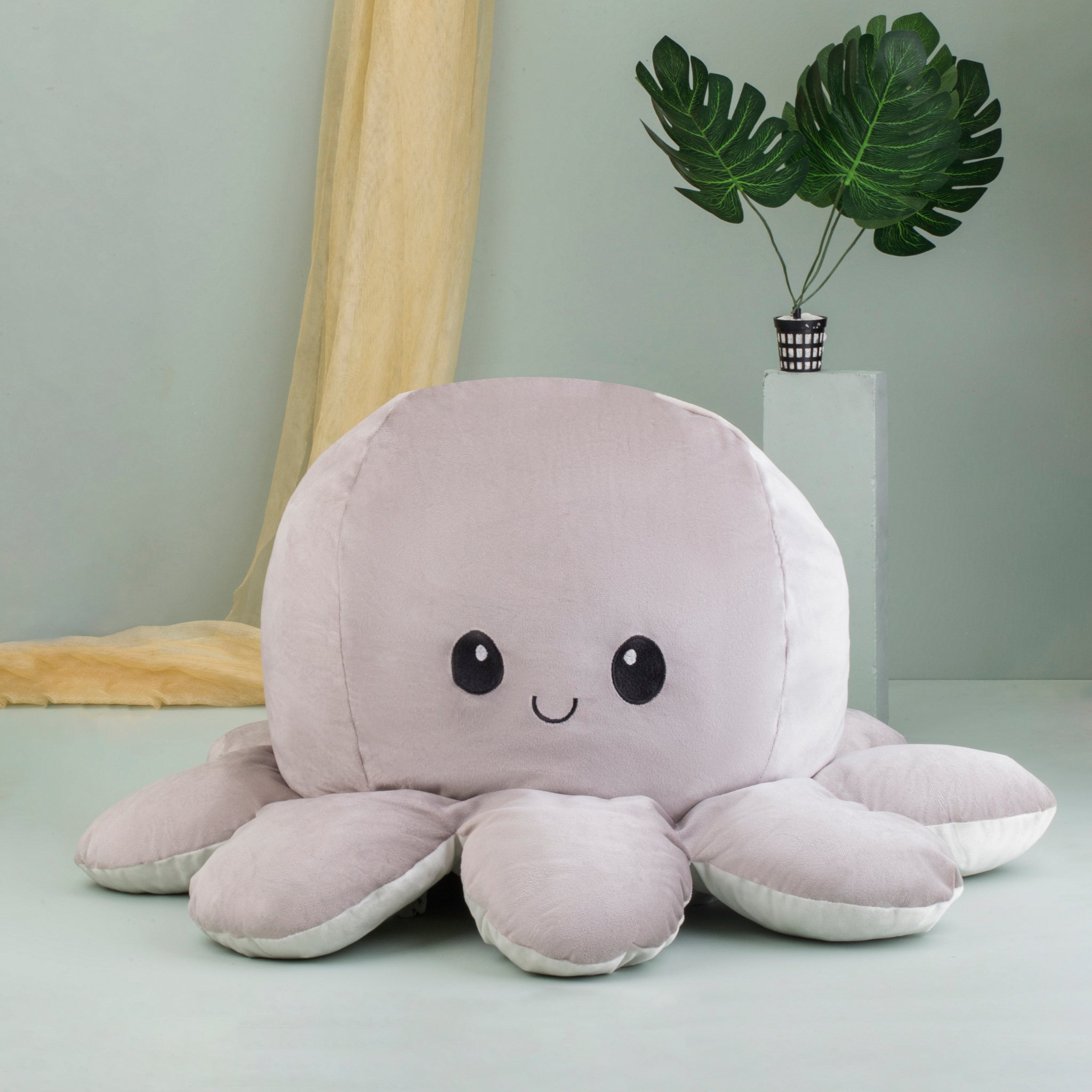 GIANT Reversible Octopus | White-Grey | 80cm – Cuddles